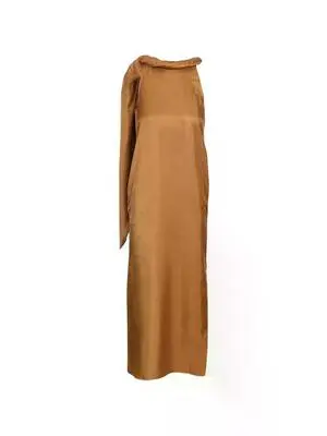 Loulou De Saison Susan Twisted-collar Dress - Neutrals