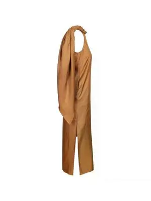 Loulou De Saison Susan Twisted-collar Dress - Neutrals