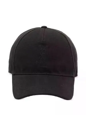 Saint Laurent Cotton Logo Baseball Cap - Black