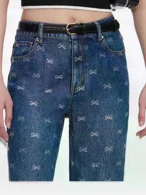 SELF-PORTRAIT Bow Embellished Jeans - Blue