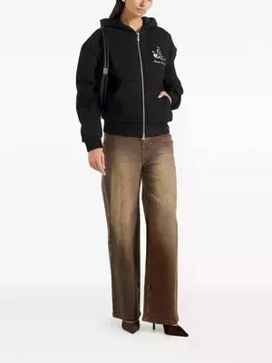 Manière De Voir Maniere De Voir Floral Eiffel Zip Hoodie - Black