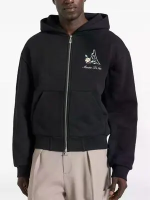 Manière De Voir Maniere De Voir Floral Eiffel Zip Hoodie - Black