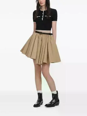 SELF-PORTRAIT Pleated Asymmetric Skirt