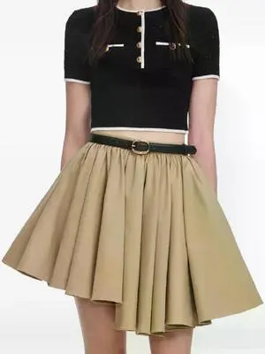 SELF-PORTRAIT Pleated Asymmetric Skirt