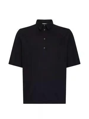 BLANCA VITA Four-button Placket Polo Shirt - Black