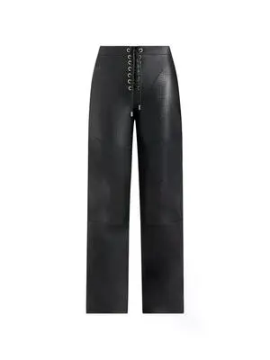 Manière De Voir Croc-embossed Lace-up Trousers
