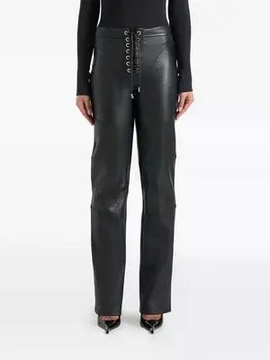 Manière De Voir Croc-embossed Lace-up Trousers