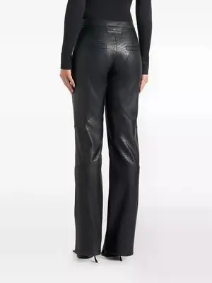 Manière De Voir Croc-embossed Lace-up Trousers