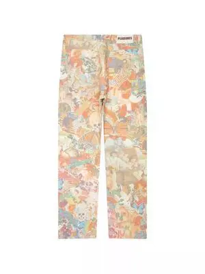 PLEASURES Graphic Print Straight-leg Jeans - Neutrals