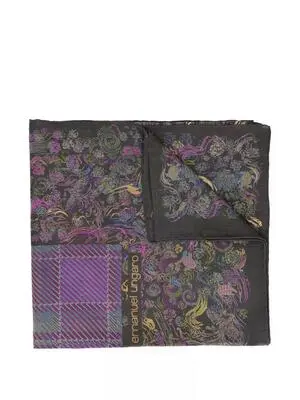 Emanuel Ungaro Floral Check Scarf - Grey