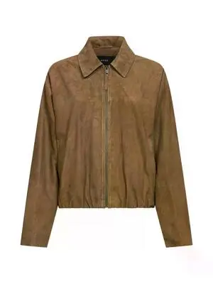 ARMA Zip Leather Coat - Brown