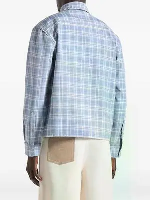 Manière De Voir Maniere De Voir Checked Whipstitch Shirt - Blue