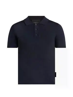 Manière De Voir Pl001 Luxe Knitted Polo Shirt - Blue