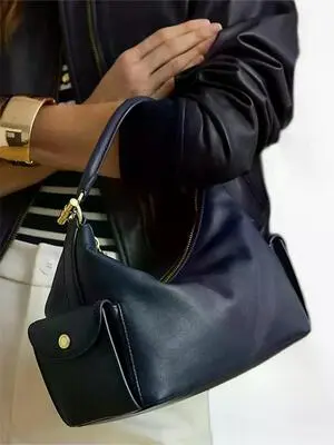 Ralph Lauren Leather Tote Bag With Top Handle And Shoulder Strap