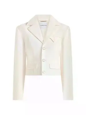 Manière De Voir Off White Tailored Cropped Jacket - Neutrals