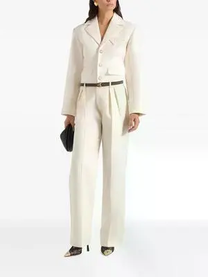 Manière De Voir Off White Tailored Cropped Jacket - Neutrals