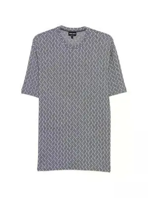 Giorgio Armani Geometric-pattern T-shirt - Blue