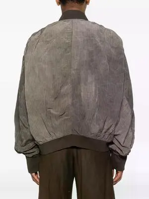 ZIGGY CHEN Striped Zipped Bomber Jacket