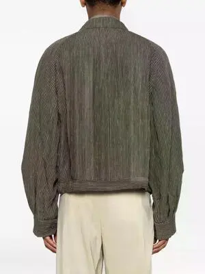 ZIGGY CHEN Striped Buttoned Shirt Jacket