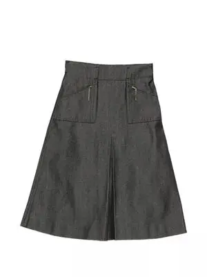 LOUIS VUITTON Denim A-line Midi Skirt