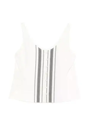 LOW CLASSIC Striped Button Top - Neutrals