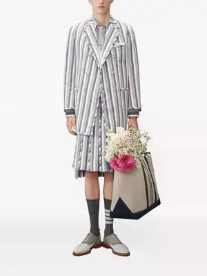Thom Browne Seed Stitch 4-bar Cardigan - Grey