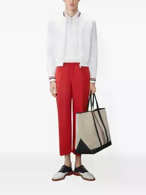 Thom Browne Intarsia-knit Bomber Jacket - White
