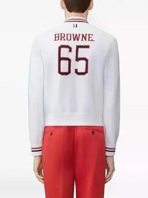 Thom Browne Intarsia-knit Bomber Jacket - White