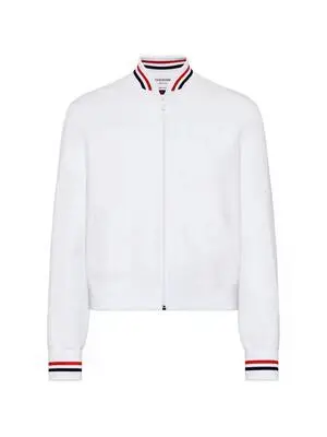 Thom Browne Intarsia-knit Bomber Jacket - White