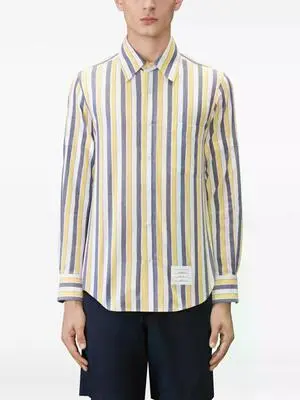 Thom Browne Madras Cotton Repp Stripe Armband Shirt - Yellow