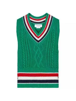Thom Browne Chunky Stripe Vest - Green