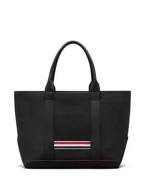 Thom Browne Small Pebble Grain Leather Tote Bag - Black