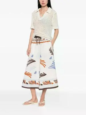 Herno Patterned Drawstring Midi Skirt - Neutrals