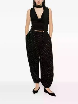 Sandro Rhinestone Embellished Wide-leg Trousers
