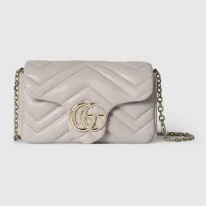 Gucci Gg Marmont Mini Shoulder Bag Leather - Grey