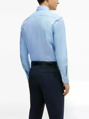 BOSS Long-sleeve Cotton Blend Shirt - Blue