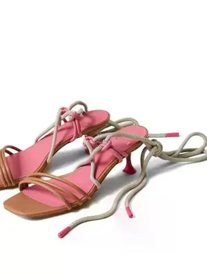 TWINSET Colour Block Sandals With Ankle Tie