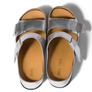 Miu Miu Bleached Leather Sandals