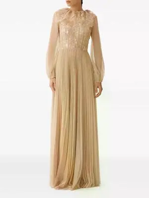 Fabiana Filippi Sequin-embellished Pleated Maxi Dress