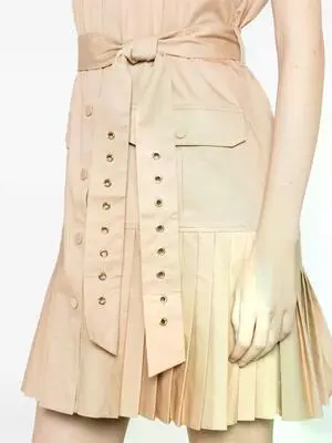 TWINSET Belted Pleated Mini Dress