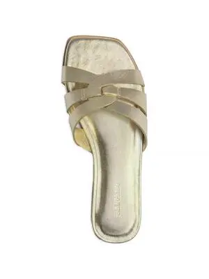 Bernardo Oxford Woven Flat Sandals - Gold