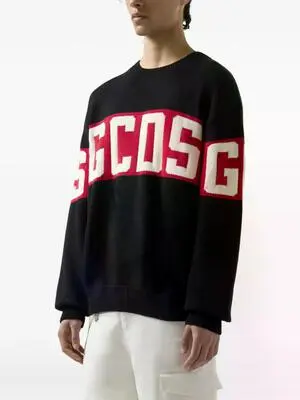 Gcds Band Logo Wool Sweater - Black