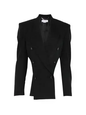 Stella McCartney Double-breasted Cut-out Blazer - Black