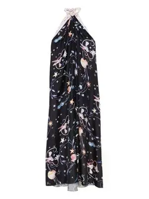 FORTE_FORTE Floral Print Halter Dress - Black