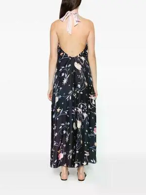 FORTE_FORTE Floral Print Halter Dress - Black