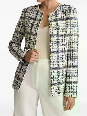 St. John Tweed Jacket With Gold-tone Hardware