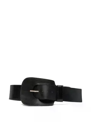 Sportmax Maxi-buckle Leather Belt - Black