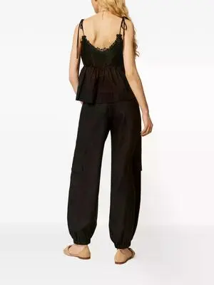TWINSET Linen Broderie Anglaise Jogger Trousers