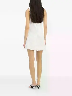 ROTATE BY BIRGER CHRISTENSEN Flower Flared Mini Dress - White