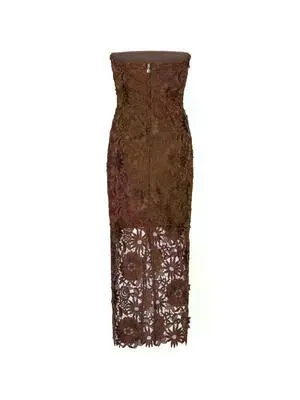 ROTATE BY BIRGER CHRISTENSEN 3d Lace Midi Dress